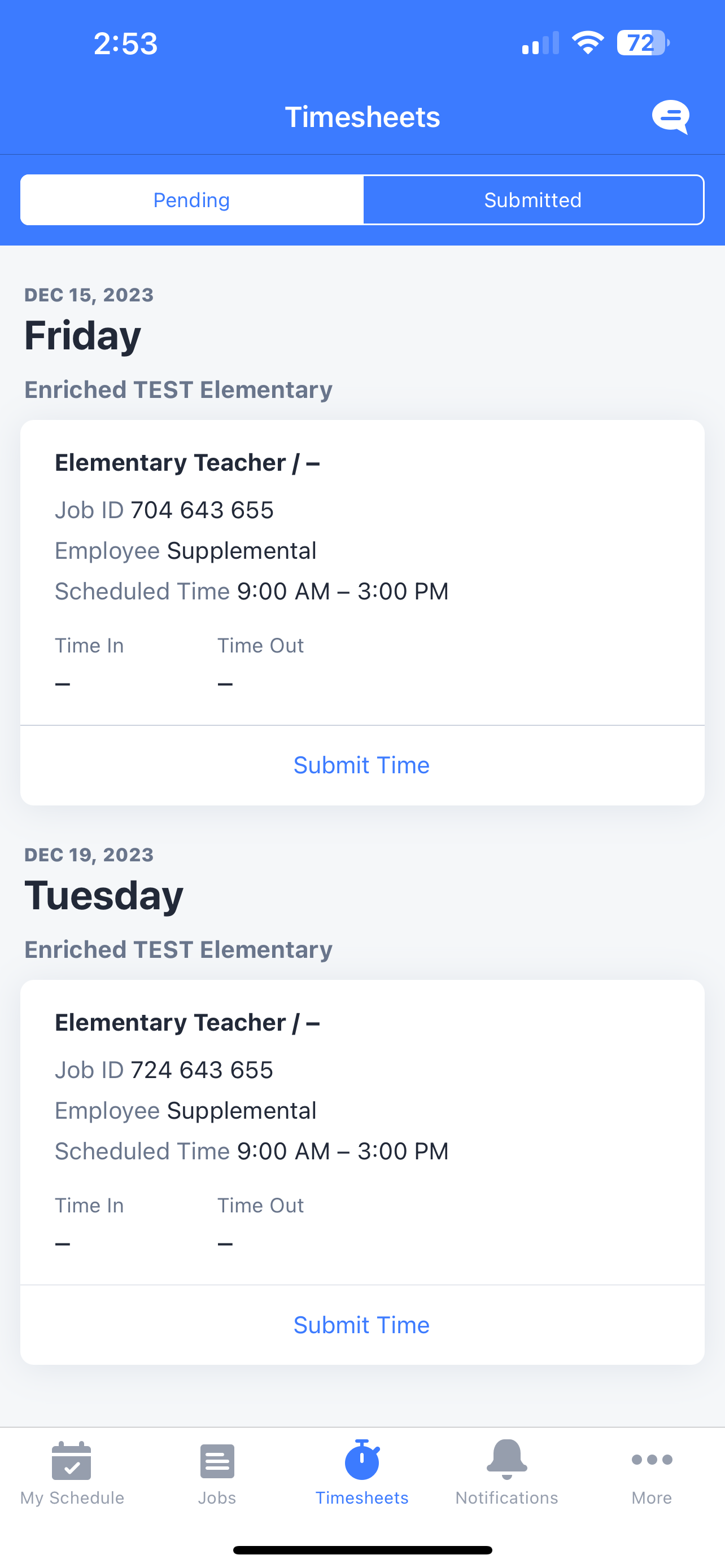 WillSub+ Timesheet Submissions – Enriched Schools